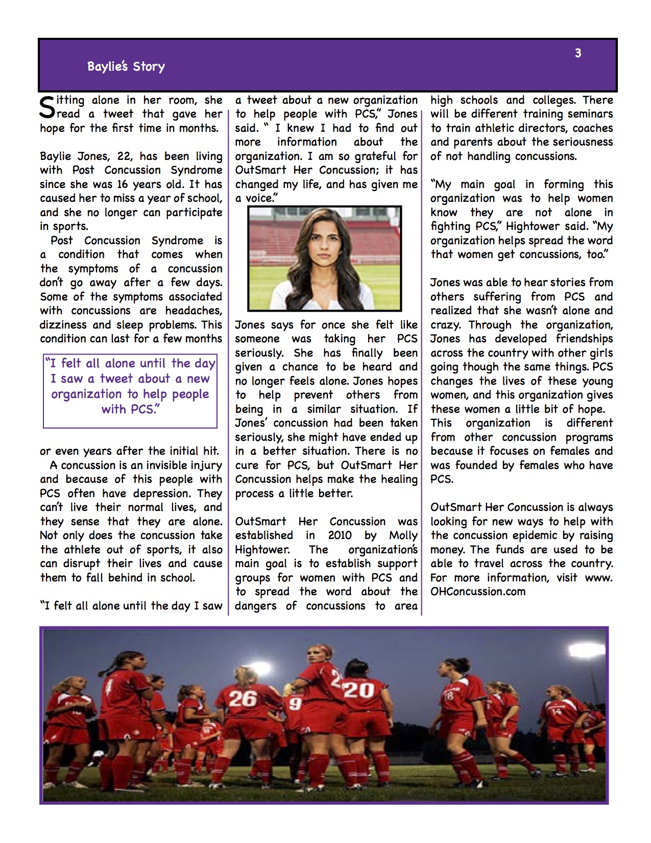 OutSmart Her Concussion – Nonprofit organization | Molly E. Hightower