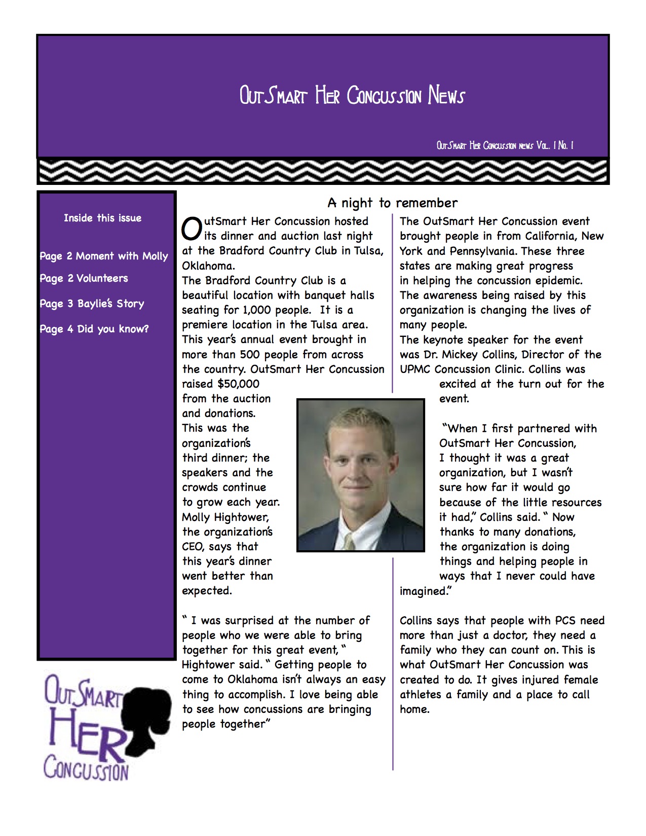 OutSmart Her Concussion – Nonprofit organization | Molly E. Hightower